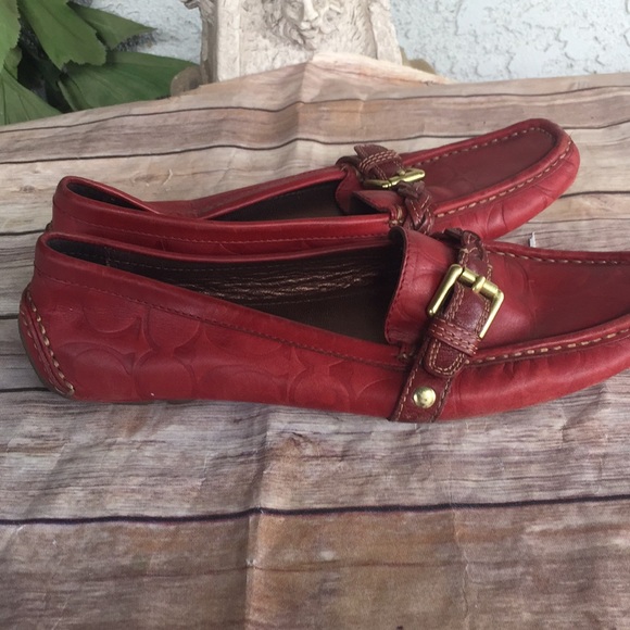 Coach | Shoes | Coach Deep Red Size 72 All Leather | Poshmark